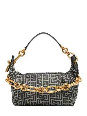 Balmain Medium Monogram Chain Sync Tote Bag - Black