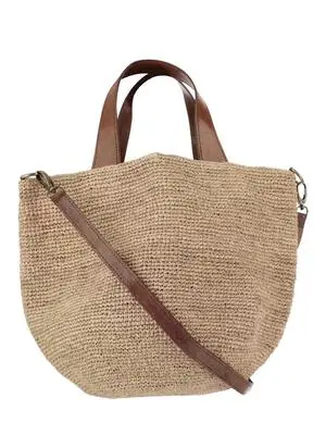 IBELIV Large Leather-Trimmed Tote Bag