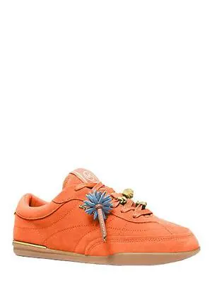Michael Kors Nolan Embellished Suede Sneakers - Orange