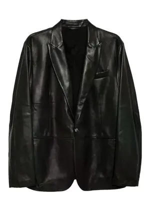 Giorgio Armani Leather Blazer - Black