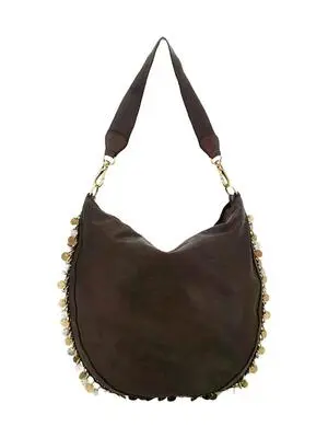 CAMPOMAGGI Gianna Chain-embellished Shoulder Bag - Brown