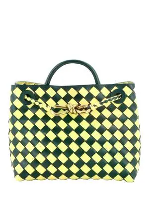 Bottega Veneta Bicolor Andiamo Top Handle Bag Intrecciato Nappa Satchel - Green