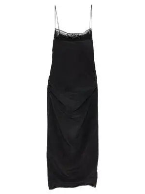 Magda Butrym Lace-trim Draped Midi Dress - Black