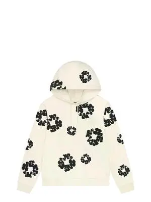 DENIM TEARS Floral-Motif Hoodie Neutrals