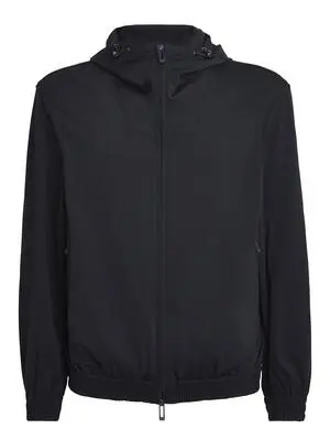 Emporio Armani Technical Jersey Hooded Jacket - Blue