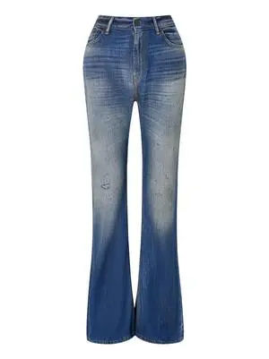 Acne Studios Distressed High-rise Flared Jeans - Blue