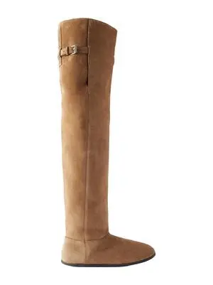 CHRISTEN Santiago Leather Knee Boots - Metallic