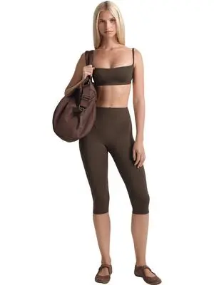 SKIMS Nike Matte 17 Inch V Line Crop Legging - Dark Sepia