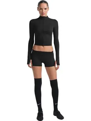 SKIMS Zip Front Long Sleeve Top - Obsidian