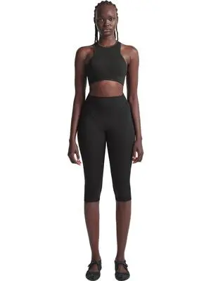 SKIMS Racer Front Bra Obsidian | Black | | Nike Ribbed Seamless - Obsidian/armor