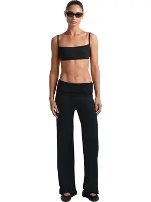 SKIMS Foldover Wide Leg Pants - Obsidian