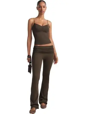 SKIMS Matte Shirred Front Tank - Dark Sepia