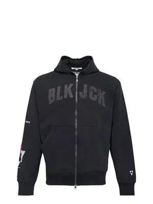 BLACKJACK Long-sleeve Zip Hoodie - Black