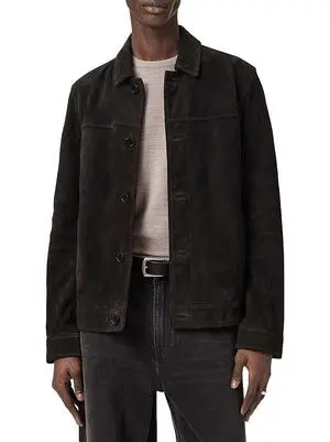 ALLSAINTS Nates Suede Jacket - Tanner Black