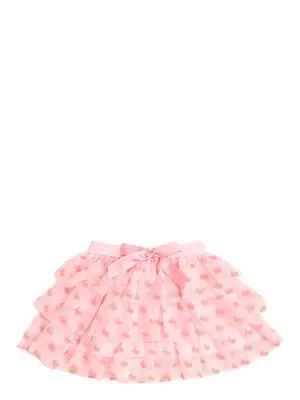 SWEET WINK Bunny Print Tiered Tulle Tutu - Pink