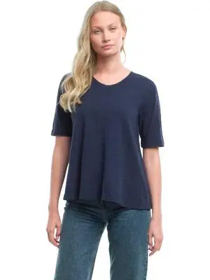 WILT CLOTHING Elbow Sleeve Trapeze Top - Naval Academy