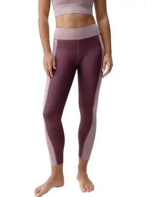 BORN LIVING YOGA Maiko 7/8 Performance Medium Rise Sport Leggings - Tuscany/deep Rose