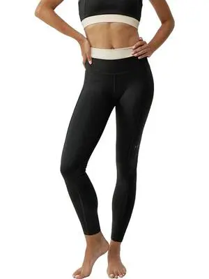 BORN LIVING YOGA Fiorella Performance Medium Rise Sport Legging - Black/stone