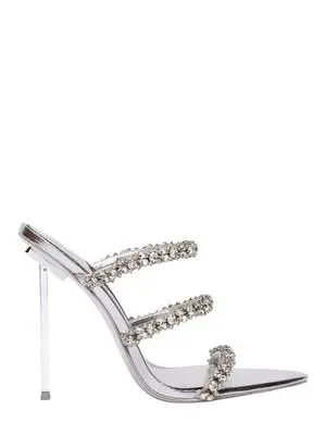 JESSICA RICH Diamond Embellished Stiletto Sandals - Silver