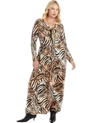 JUNE + VIE V-neck Maxi Dress - Moving Zebra