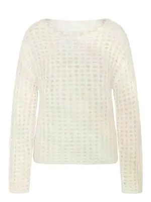 JUVIA Alpaca Mesh-effect Sweater - Neutrals
