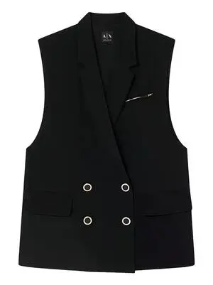 Armani Exchange Double-breasted Waistcoat - Black