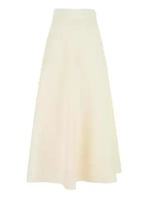 Max Mara Abbono A-line Midi Skirt - White