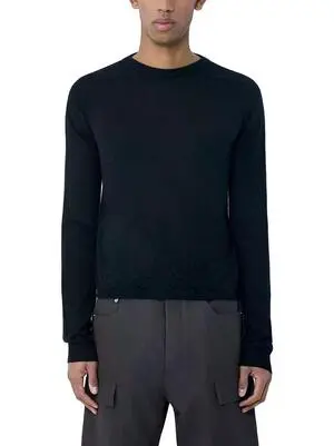 Rick Owens Ribbed Crew-neck Sweater - Black