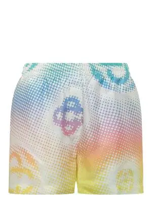 Casablanca Halftone Logo Shorts - White
