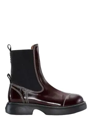 GANNI Contrast-stitching Boots - Brown