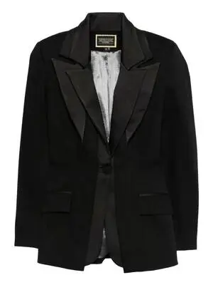MITILIANE COUTURE Double Lapel Tuxedo Jacket - Black