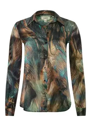 L'Agence Tyler Printed Silk Blouse - Brown