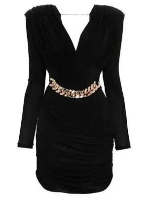 MITILIANE COUTURE Draped Mini Dress - Black