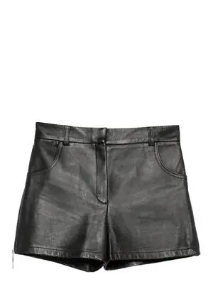 MITILIANE COUTURE Side-zip Leather Short - Black