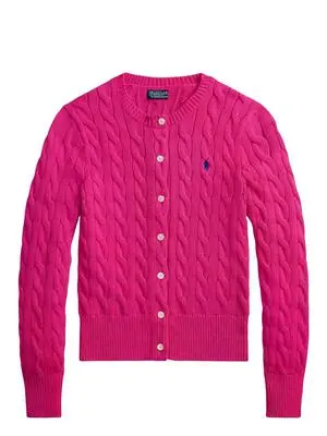 Polo Ralph Lauren Cable-knit Crew-neck Cardigan - Pink