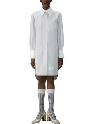 Thom Browne Striped Mini Shirt Dress - Grey