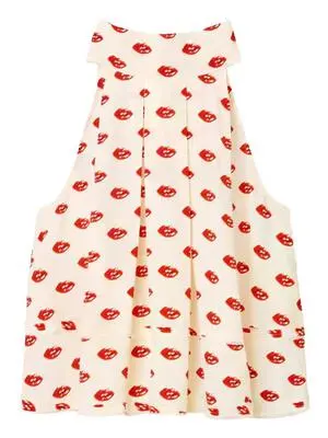 Marc Jacobs Lips-print Halterneck Top - Neutrals