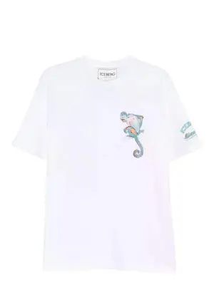 Iceberg Monkey-embroidered T-shirt - White