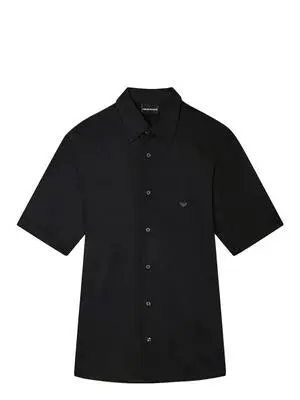 Emporio Armani Logo-detail Short-sleeve Shirt Black