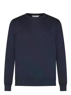 Malo Ribbed Crewneck Sweater - Blue