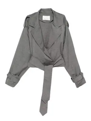 THE FRANKIE SHOP Simona Belted Jacket - Grey
