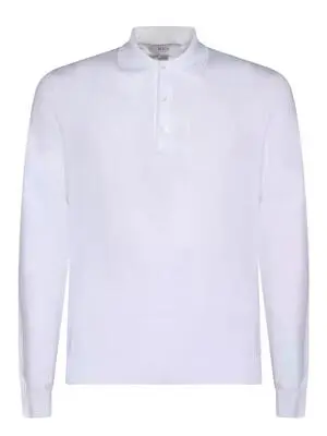 Malo Button Long-sleeved Polo Shirt - White