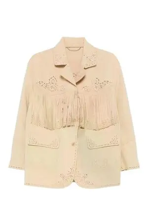 Ermanno Scervino Fringe-detail Coat - Neutrals