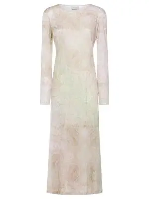 PIERRE-LOUIS MASCIA Febo Paisley-pattern Midi Dress - Neutrals