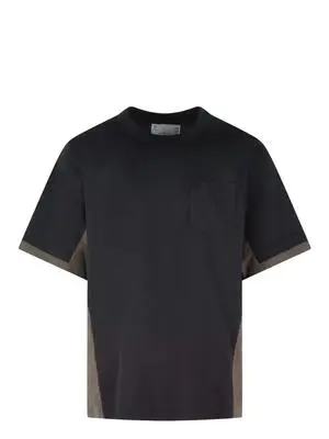 Sacai Patch-pocket Stitch-detail T-shirt - Black