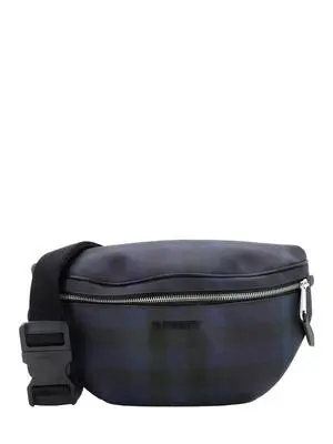 Burberry Cason Bum Bag Check E-canvas Medium Belt Bag - Blue