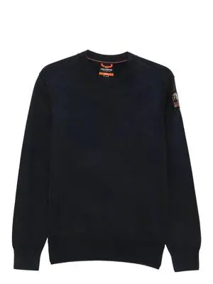PARAJUMPERS Logo Patch Crew Neck Sweater - Blue