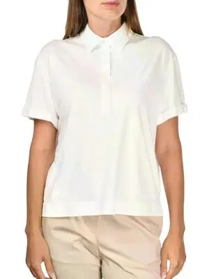 GRAN SASSO Buttoned Cotton Polo Top - White
