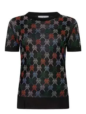 Philipp Plein Monogram Knit T-shirt - Black