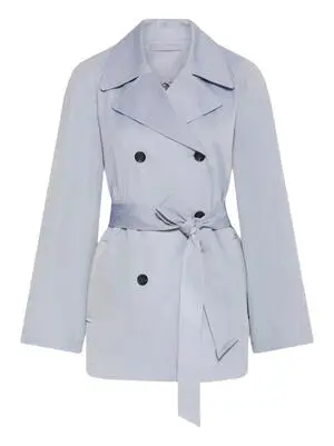 Marella Belted Double-breasted Jacket - Blue